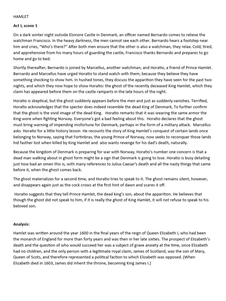 HAMLET Act 1 | Download Free PDF | Hamlet | Ghosts