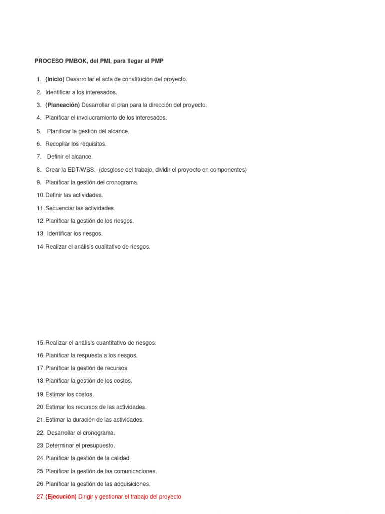 Proceso Pmbok | PDF | Negocios