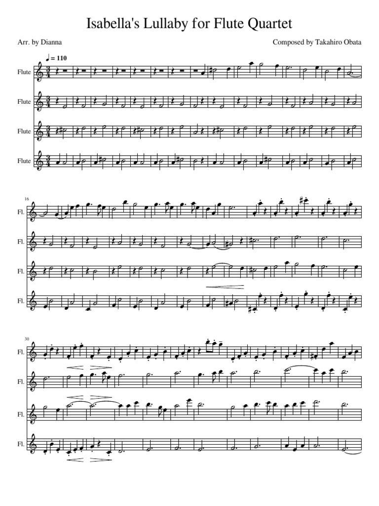 Isabellas - Lullaby - From - The - Promised - Neverland - For - Flute ...