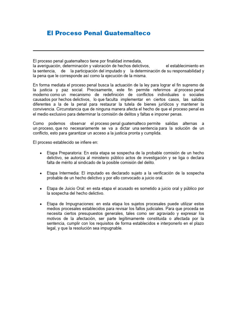 El Proceso Penal Guatemalteco | PDF | Sentencia (ley) | Gobierno
