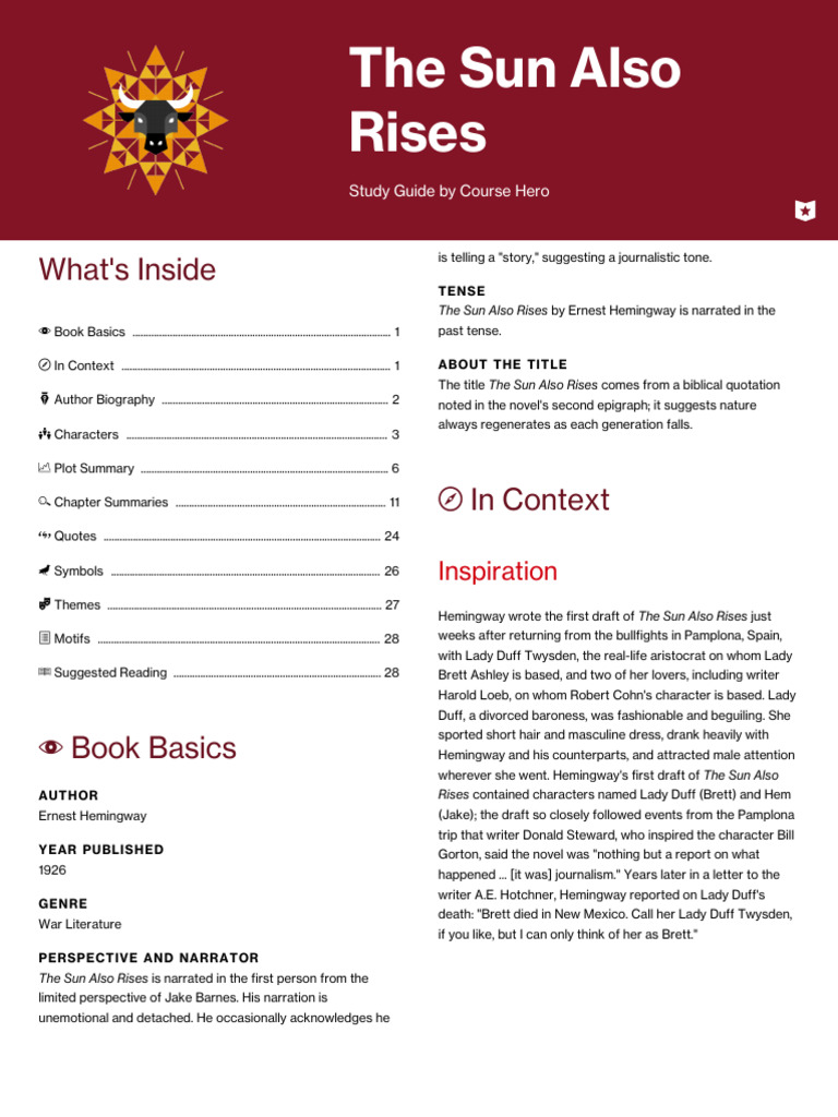 Ernest Hemingway's The Sun Also Rises | PDF | Ernest Hemingway