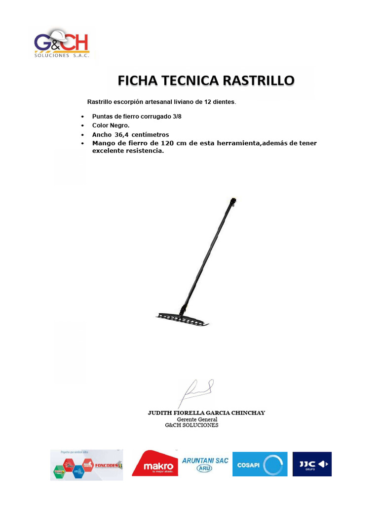 FICHA TECNICA RASTRILLO | PDF