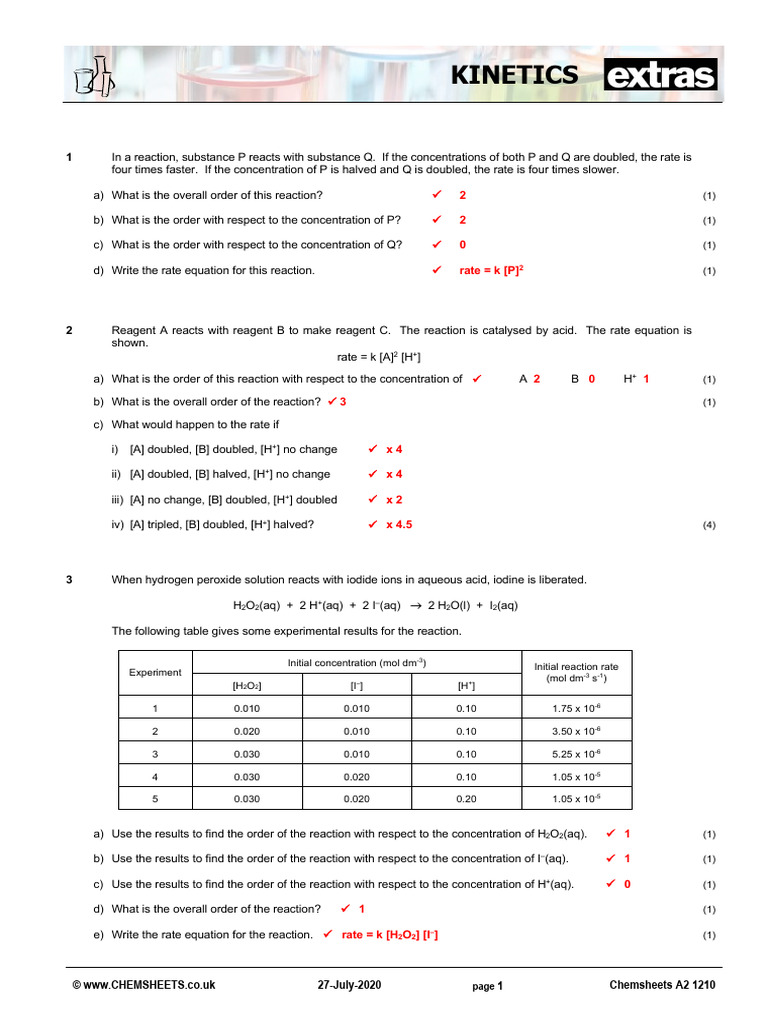 Chemsheets-A2-1210-Extras-Kinetics-ANS | PDF | Reaction Rate Constant ...