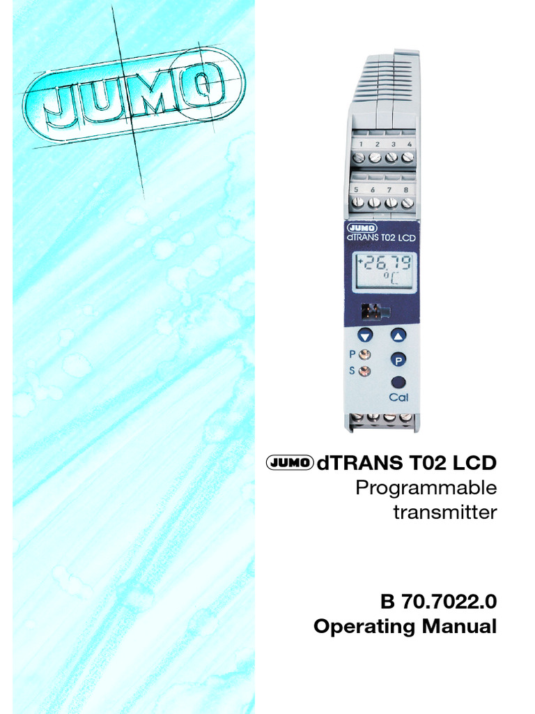 Jumo Dtrans t02 LCD Operating Manual | PDF | Electrical Resistance And Conductance | Electricity