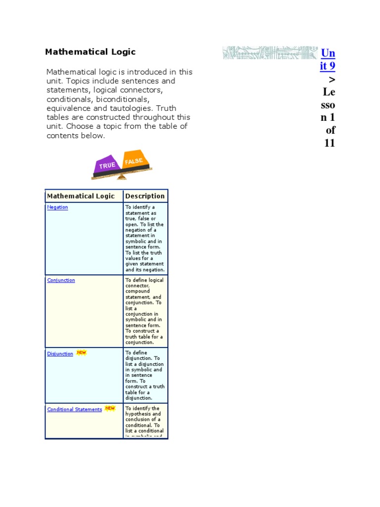 Mathematical Logic | PDF | If And Only If | Truth
