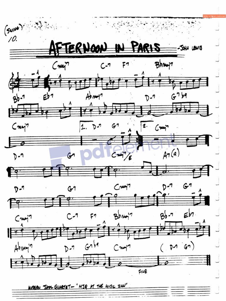 Real Book - Afternoon in Paris | PDF