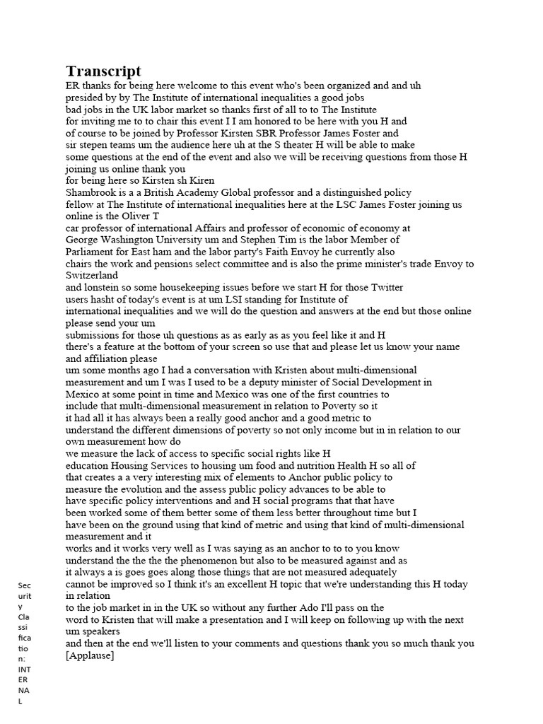 Transcript | Download Free PDF | Cost Of Living | Employment