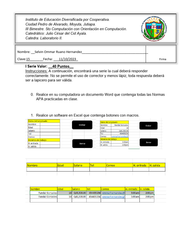 Examen B3 Selvin Ommar Ruano Hernandez | PDF | Lenguaje de programación | Informática