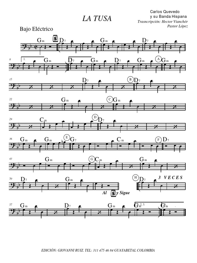 Transcripción de "La Tusa" - Carlos Quevedo | PDF