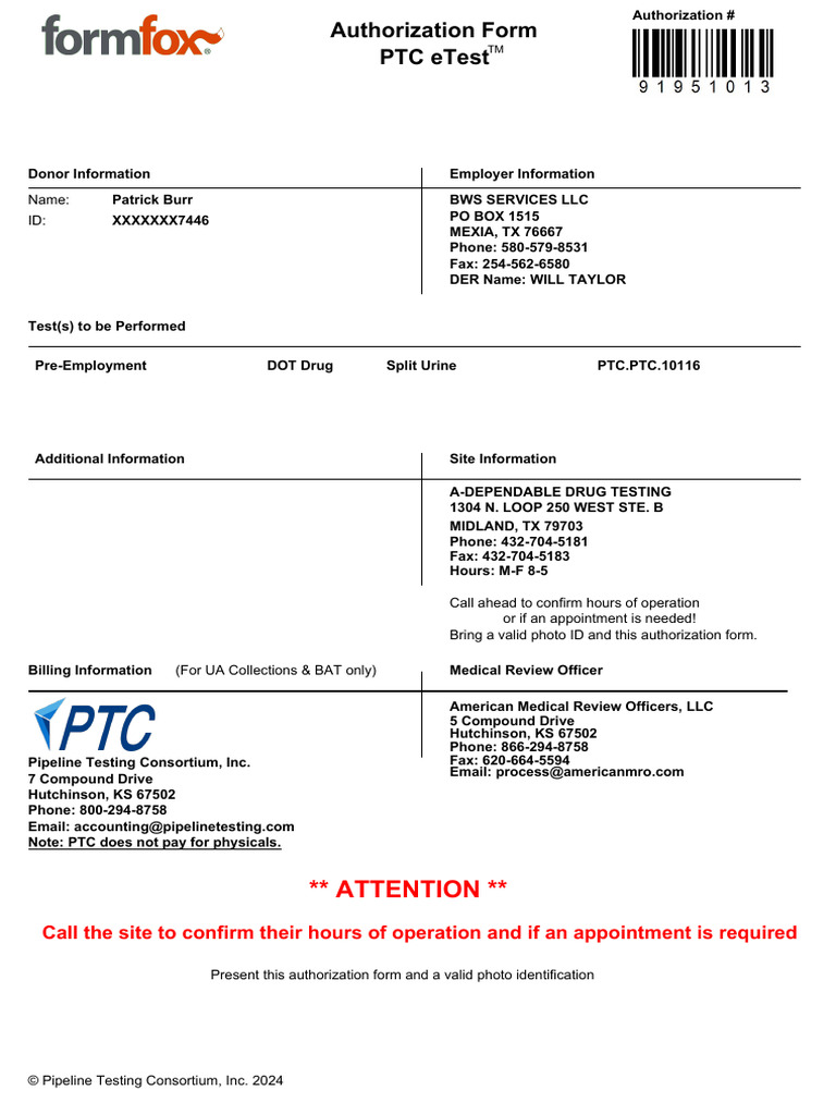 AuthorizationForm 7 | PDF