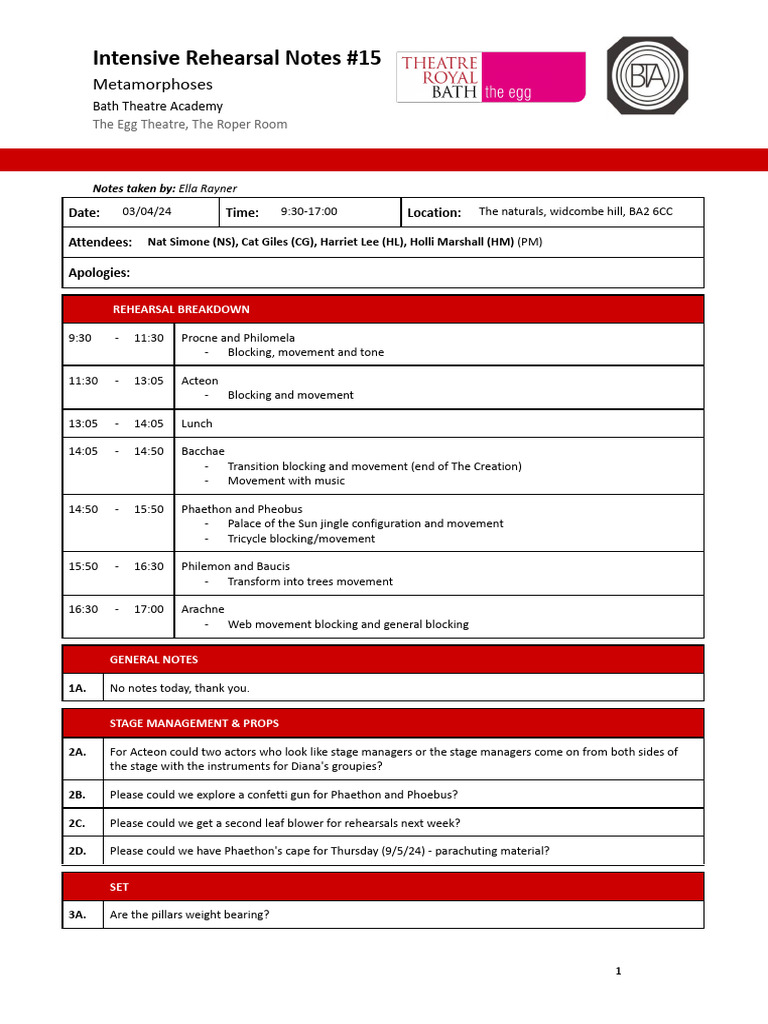 15 meta rehearsal notes | PDF | Mythology Of Central Greece