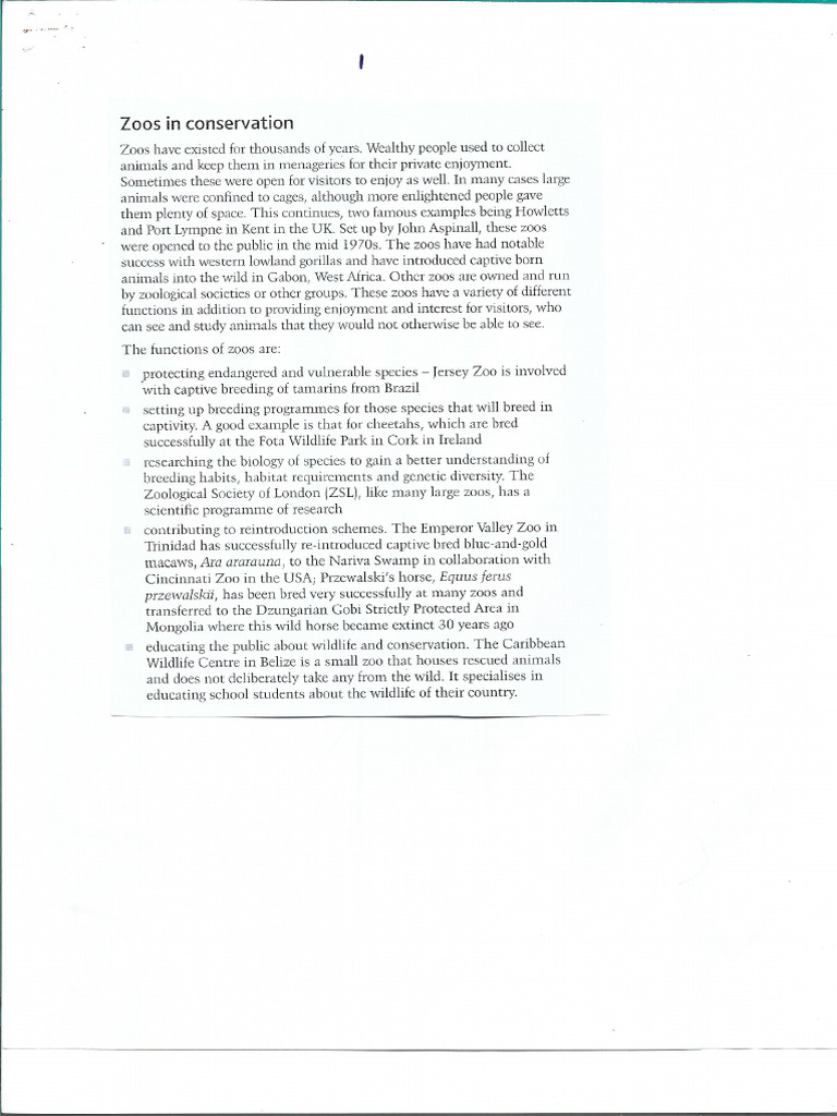 Zoos in Conservation | PDF