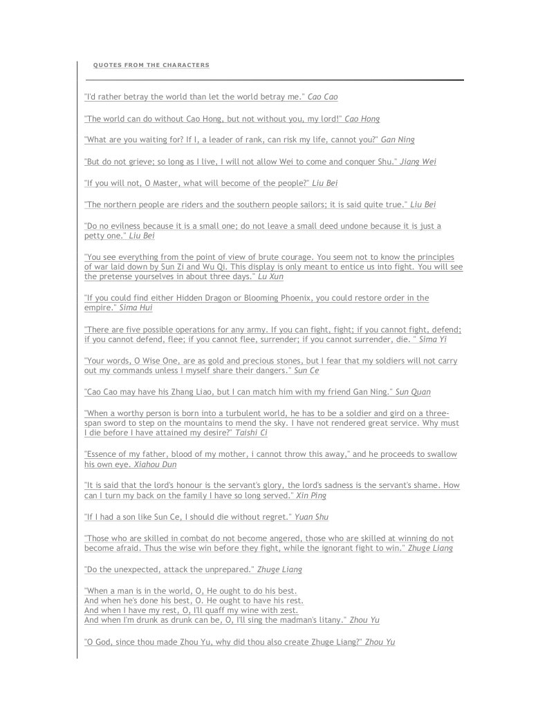 Three Kingdoms Quotes | PDF | Three Kingdoms | China
