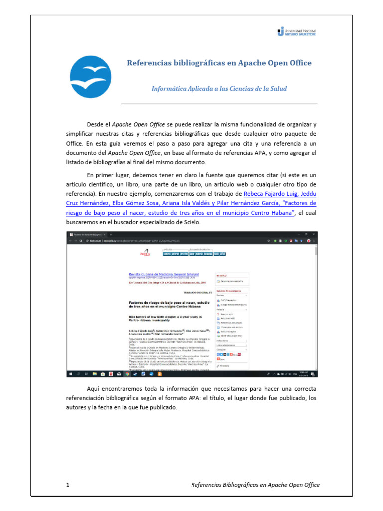 Referencias APA en Apache Open Office | PDF | Citación | Estilo apa