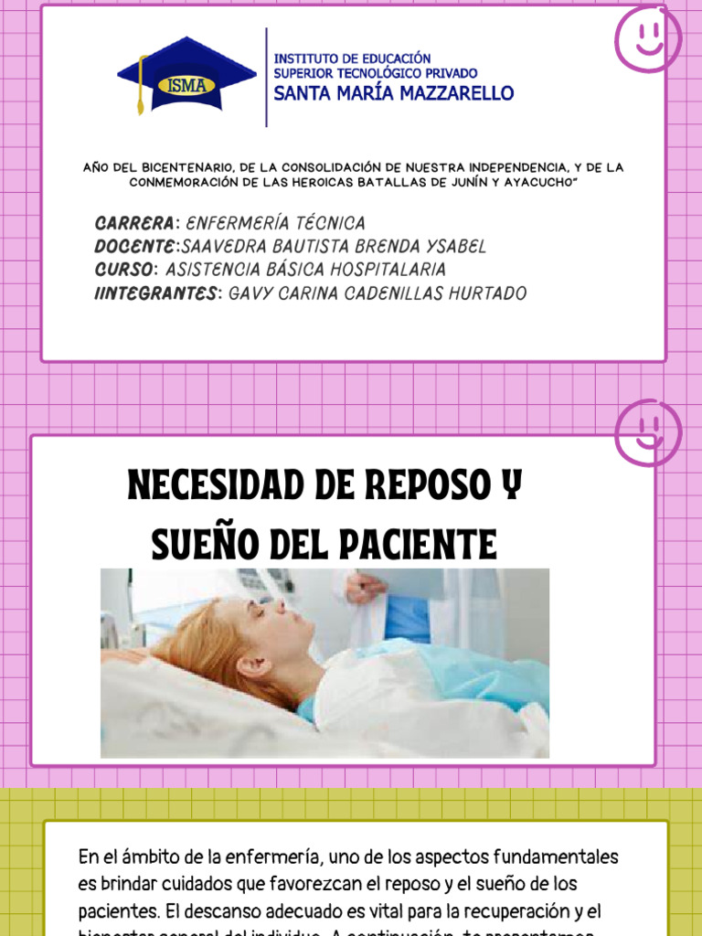 Necesidad de Reposo y Sueño Del Paciente | Descargar gratis PDF | Masaje | Dormir