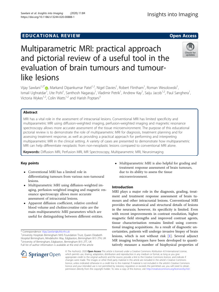 Multiparametric Mri Brain Lesions | PDF | Magnetic Resonance Imaging ...