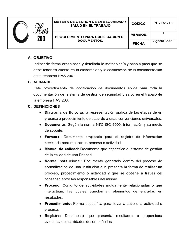 Procedimiento de codificación | PDF
