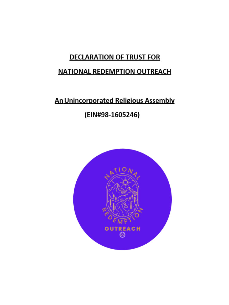 Declaration of Trust for Religious Assembly | PDF | Trustee | Investing