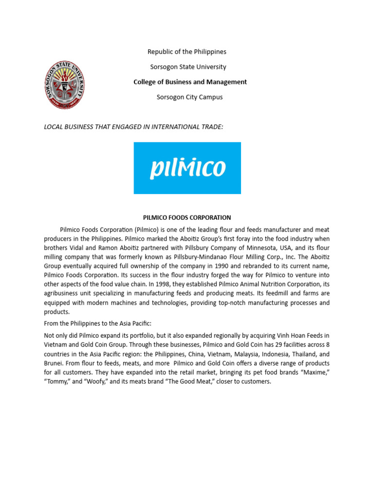 Pilmico's Global Trade Expansion | PDF | Technology & Engineering