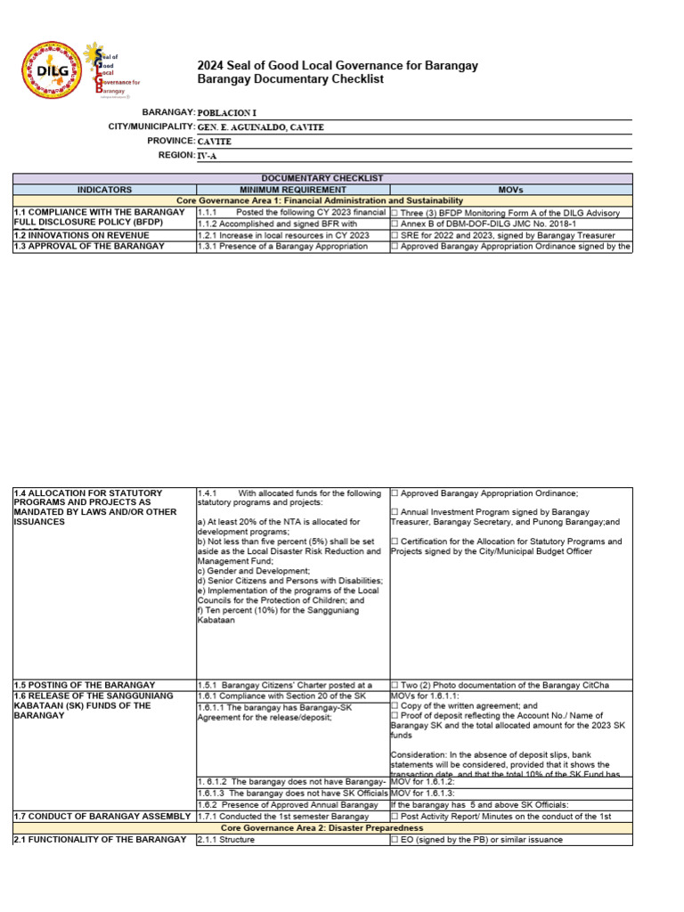 2024 Compiled SGLGB Forms | PDF | Disaster Risk Reduction