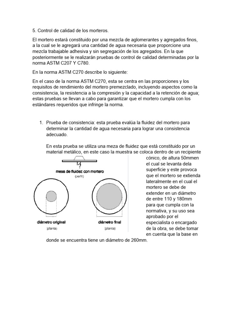 Control de calidad del mortero | PDF | Mortero (Albañilería)