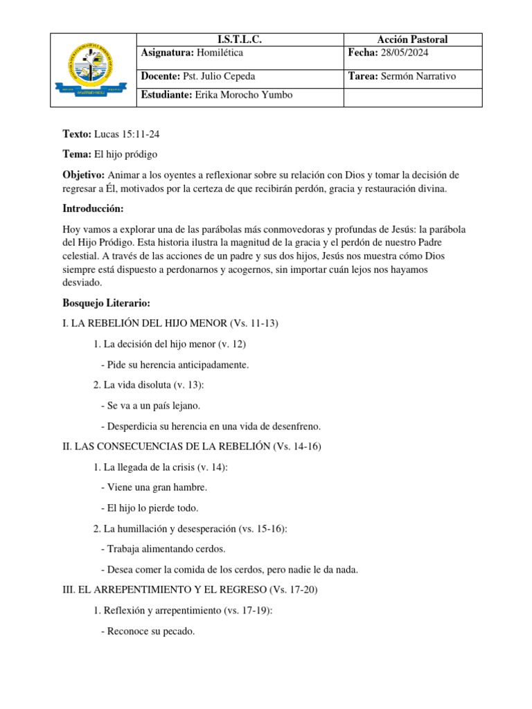 Sermon Narrativo | PDF | Perdón | Creencia religiosa y doctrina