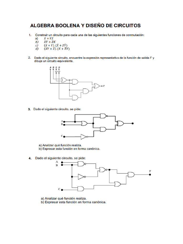 Tarea_Algebra de Boole y Circuitos - final | PDF