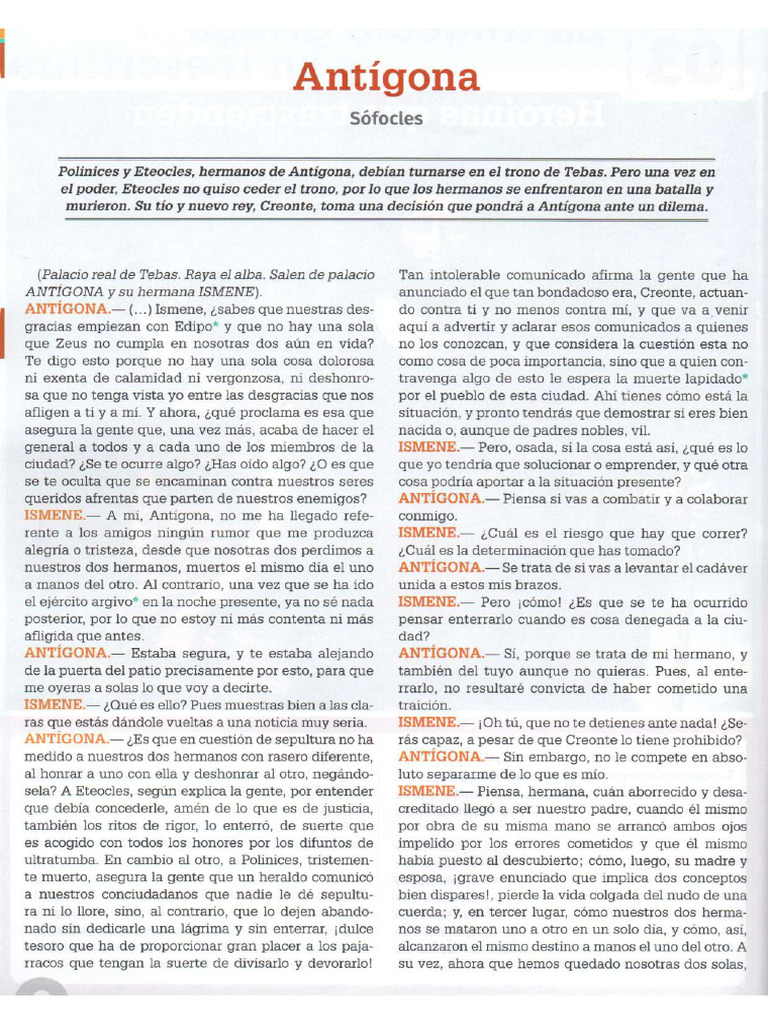 Antígona - de Sófocles | PDF