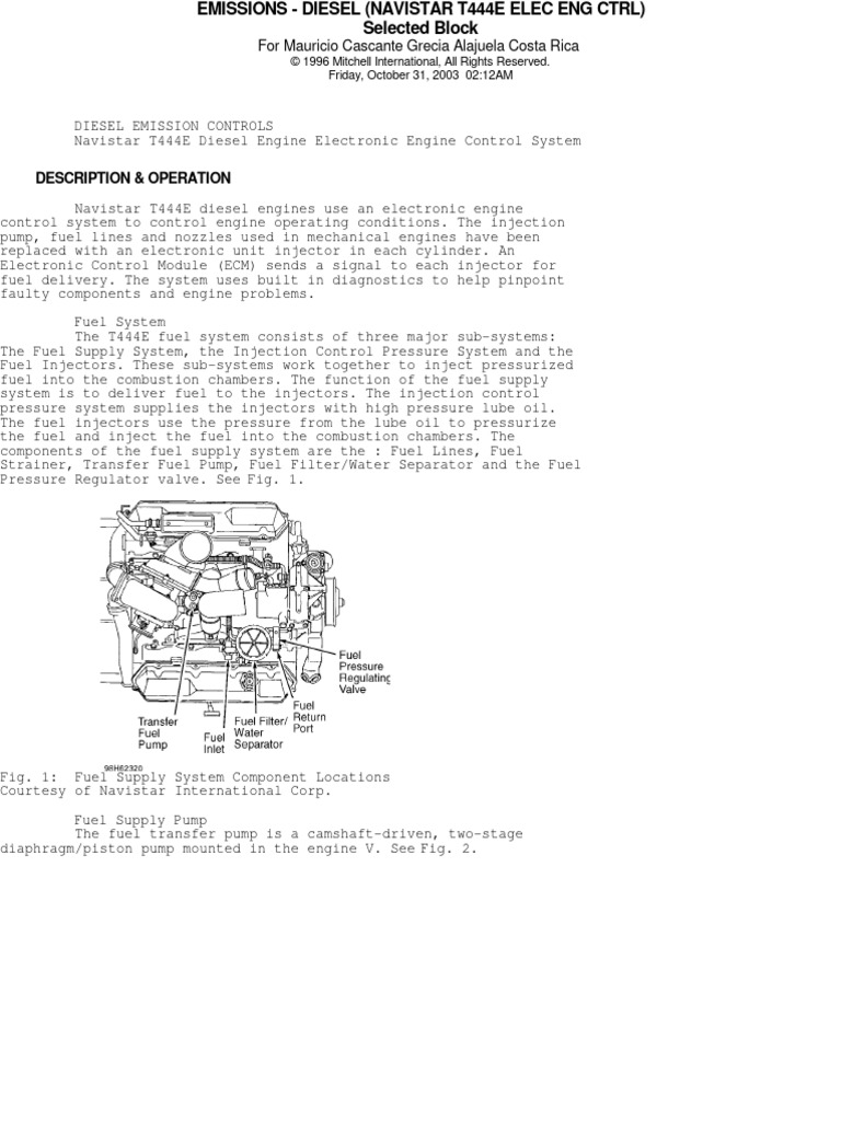 Navistar T444E Diesel Emission Control | PDF | Computer Data Storage ...