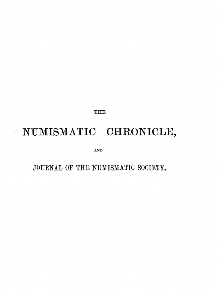 Numismatic Society Journal | PDF | Coins | Currency
