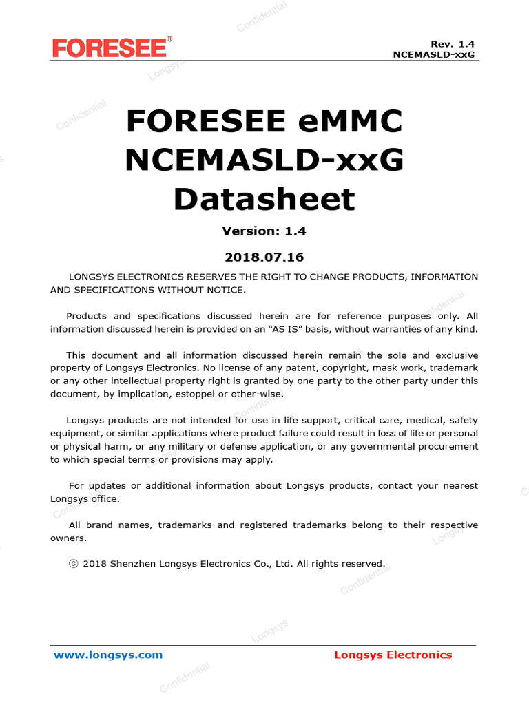 Foresee-Ncemasld-32g C520992 | PDF | Flash Memory | Computer Engineering