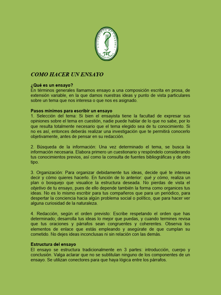 Guía para Escribir un Ensayo Efectivo | PDF | Ensayos