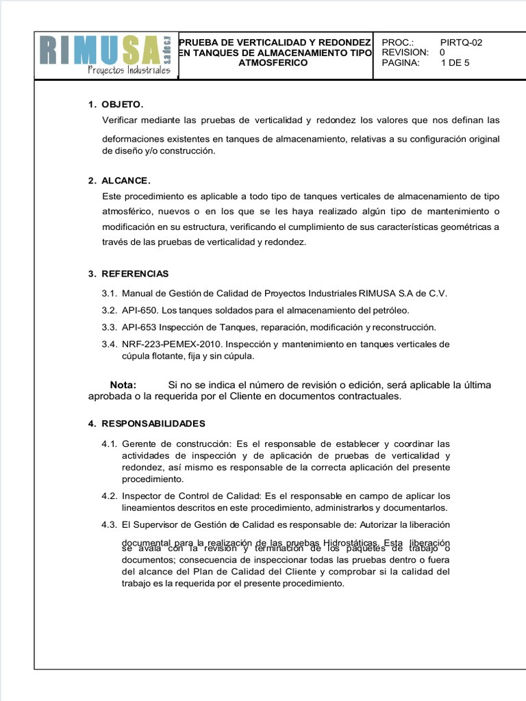 Prueba de Verticalidad y Redondez | PDF | Tecnología de información y ...