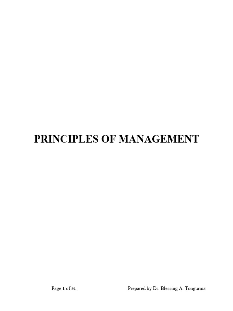 Principles of Management Overview | PDF | Science | Goal