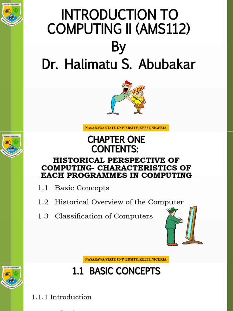 Nsuk Lms Ams 112 Week 1 Historical Perspective of Computing | PDF | Computing | System