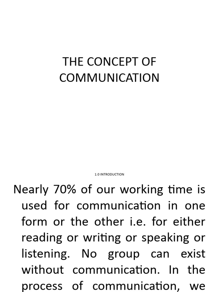 The Concept of Communication | PDF | Communication | Information