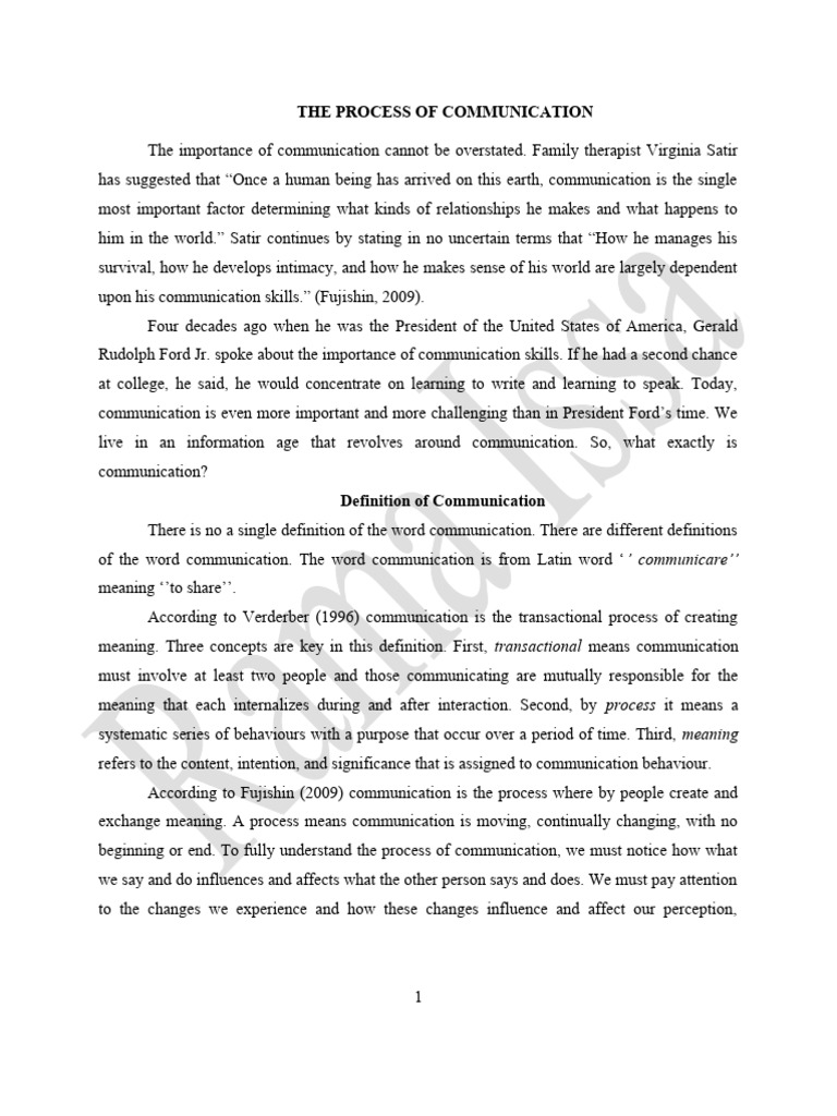 The Concept of Communication - Topic 1 | PDF | Communication | Nonverbal Communication