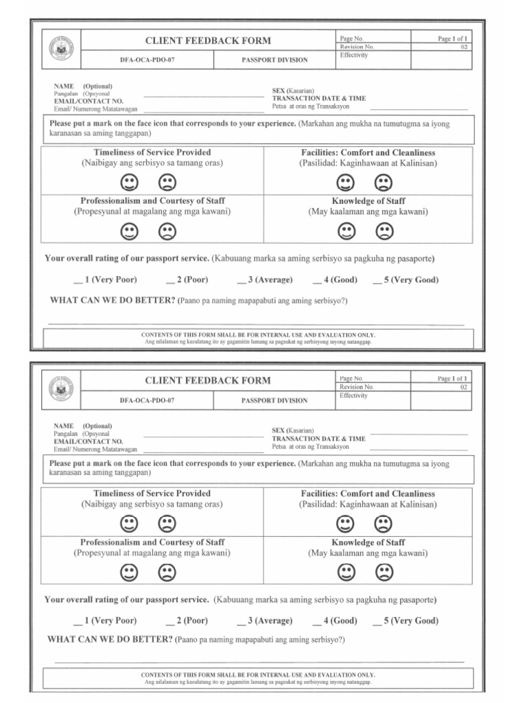 Feedback Form | PDF