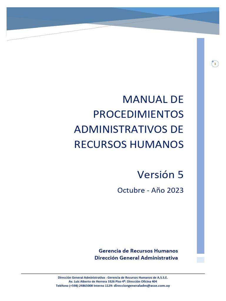 Manual de Procedimientos de Rrhh de Asse Version 5 | PDF | Gestión de recursos humanos ...
