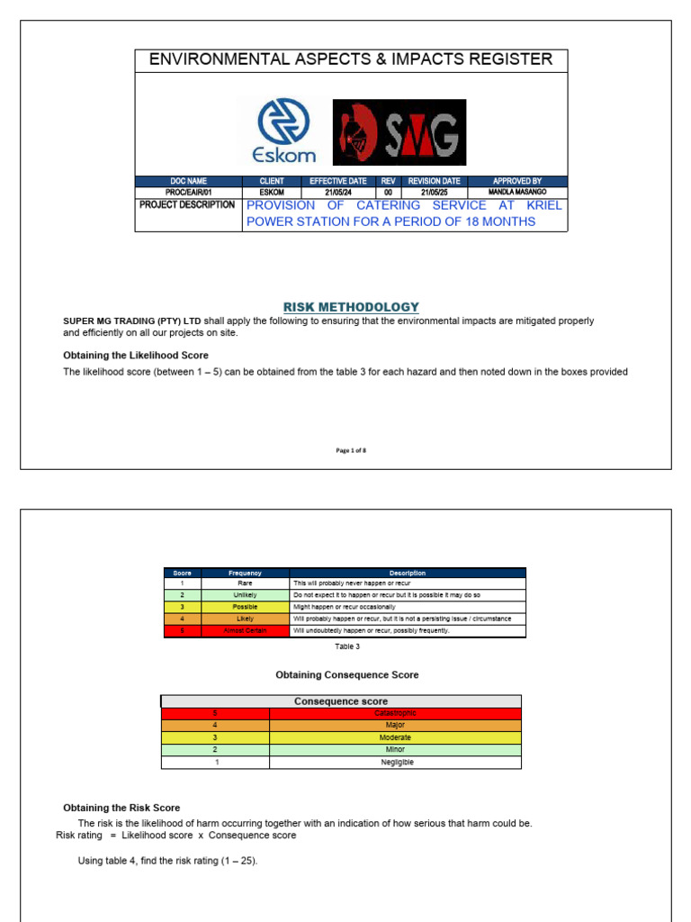 3. ENVIRONMENTAL ASPECTS AND IMPACTS REGISTER | PDF | Waste | Waste ...