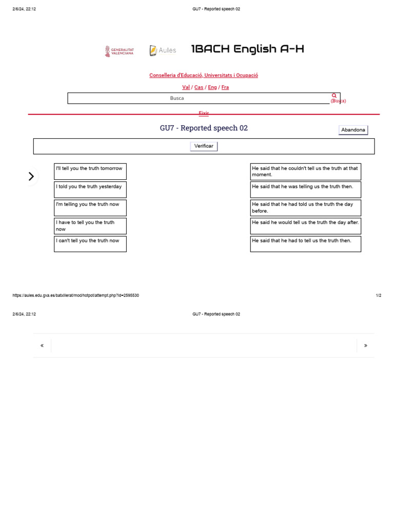 GU7 - Reported Speech 02 | PDF