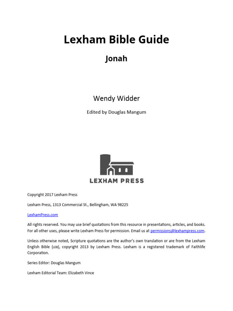 LBG Jonah | PDF | Jonah | Bible
