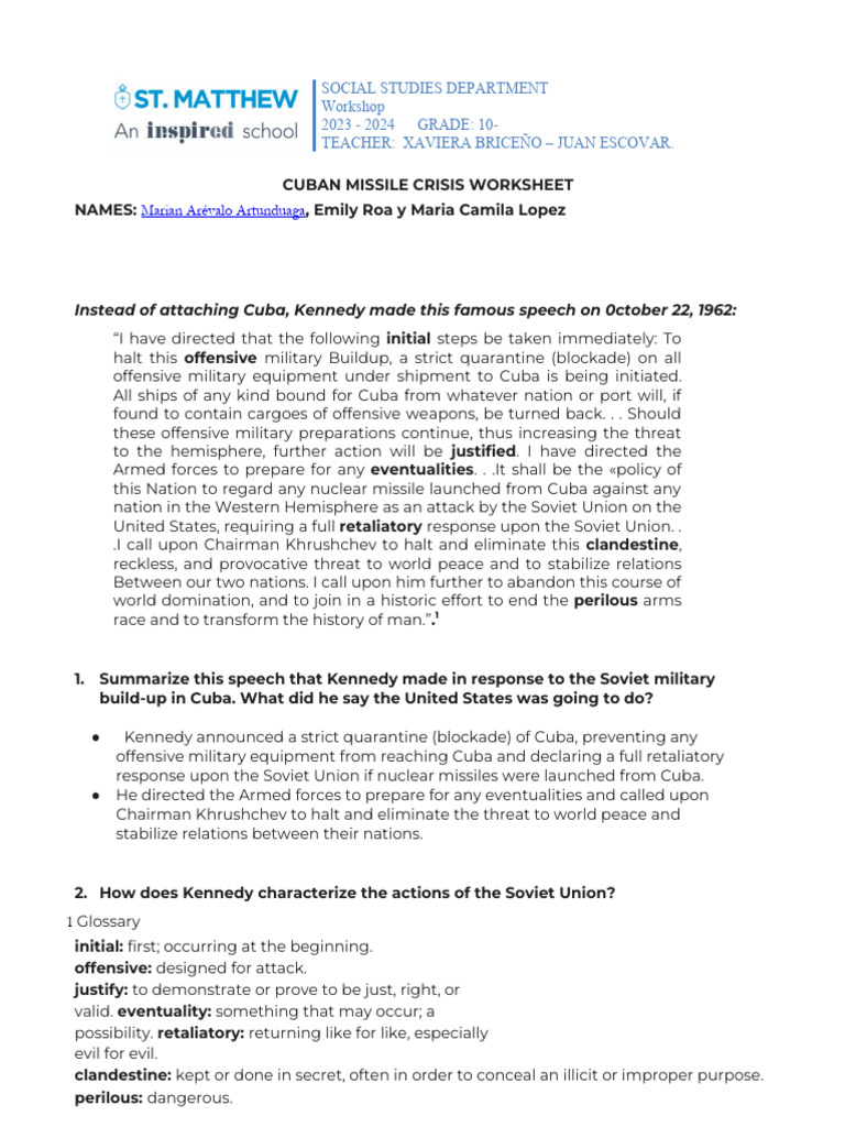 Cuban Missile Crisis Workshop Guide | PDF | Cuban Missile Crisis | Cuba