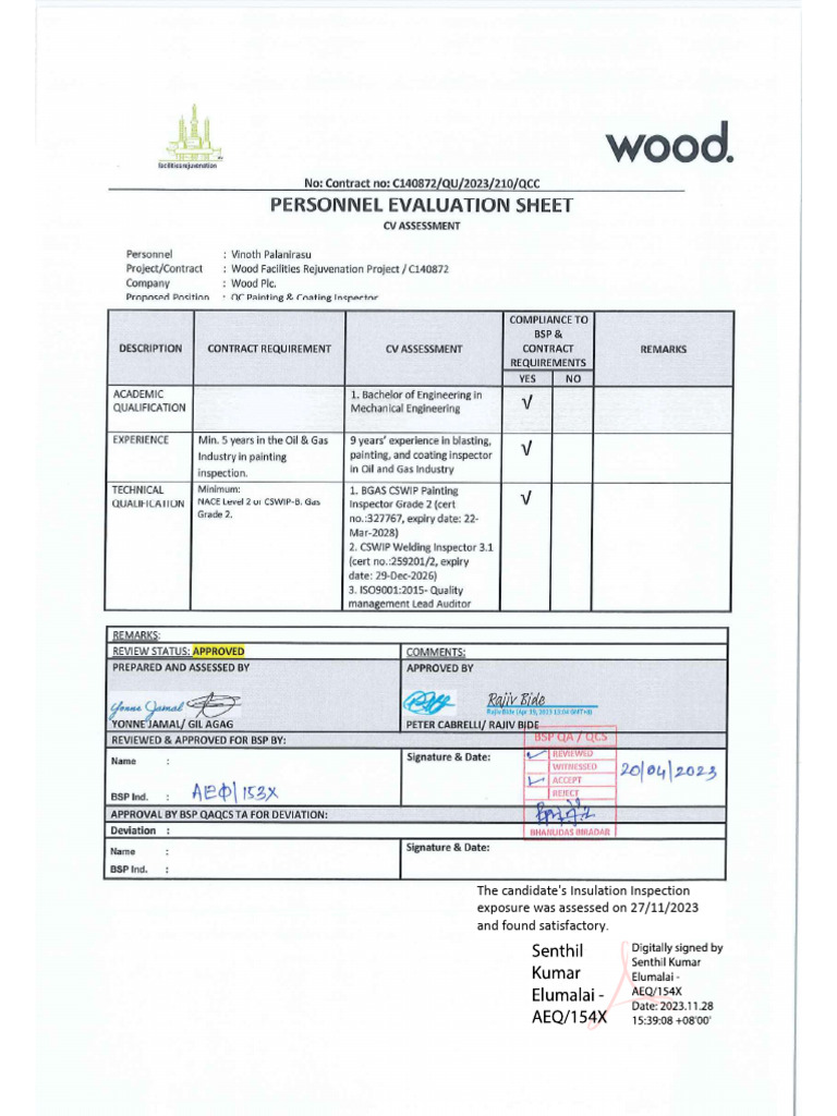 VINOTH - QCI Multi - BSP Approval | PDF | Engineering | Joining