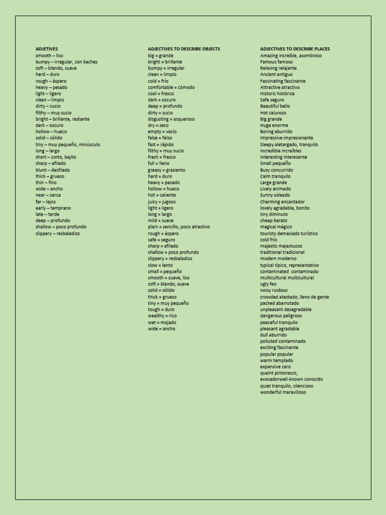 ADJETIVES | PDF