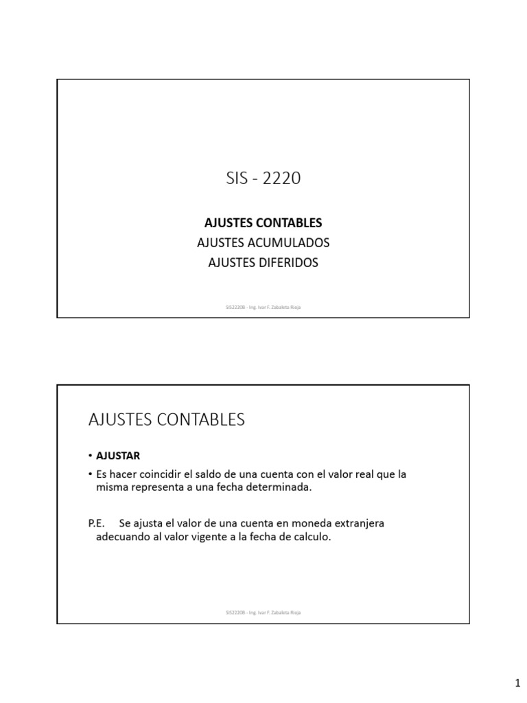 Unidad 6 - Ajustes Contables - Ajustes Acumulados y Diferidos ...