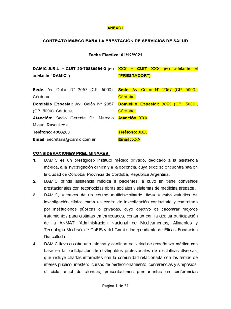 Modelo Contrato Marco | Descargar gratis PDF | Daños y perjuicios | Seguro