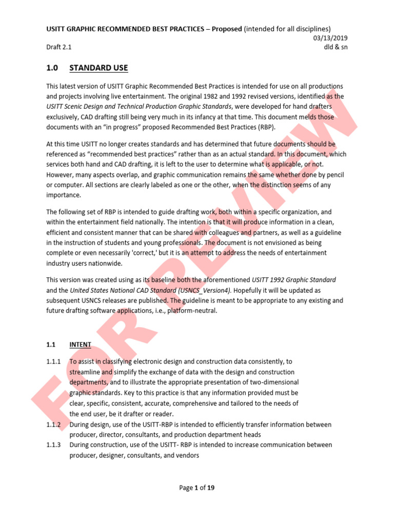USITT Graphic Recommended Best Practices For Review | PDF | Computer ...