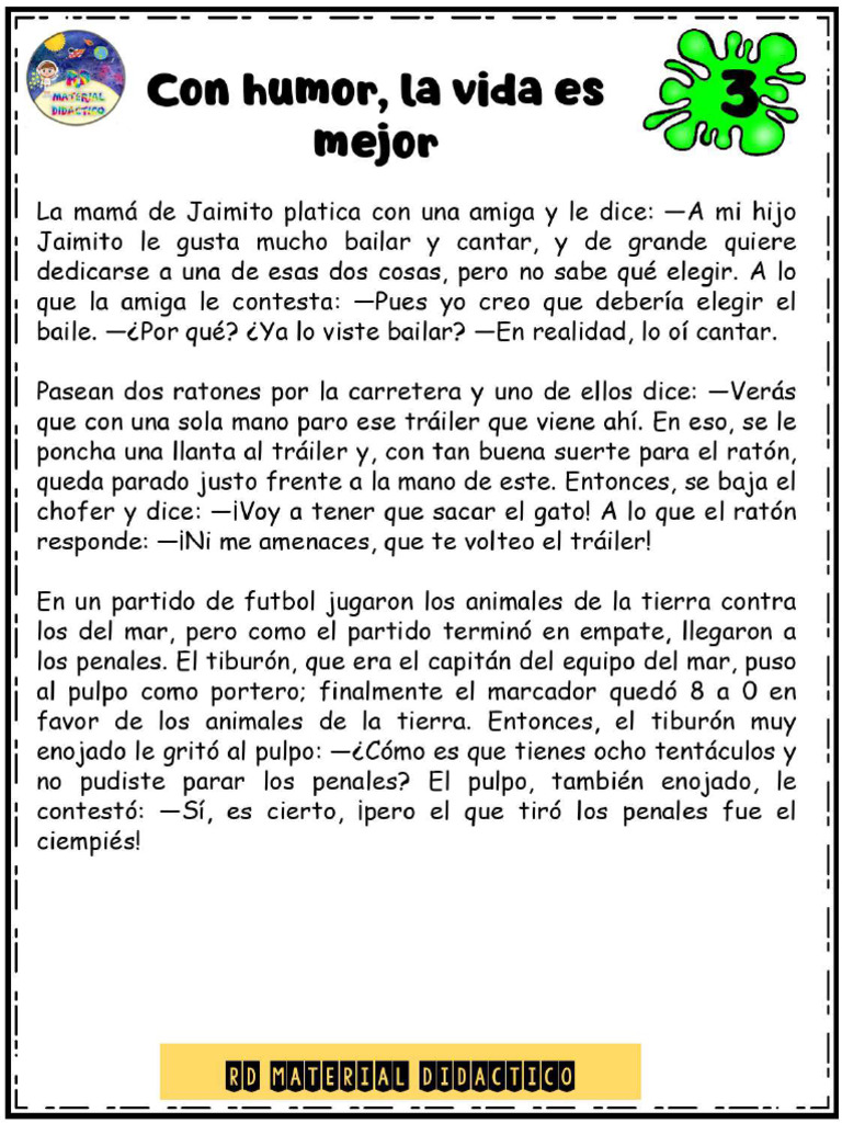 Textos y Fichas Comprensión Lectora 3 EP-4-5 | PDF