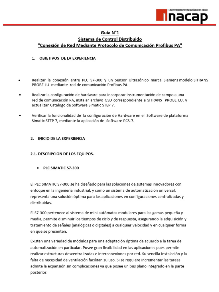 Guia 1 Configuracion HW Sensor De Nivel PA Comentada DSGG | Descargar ...